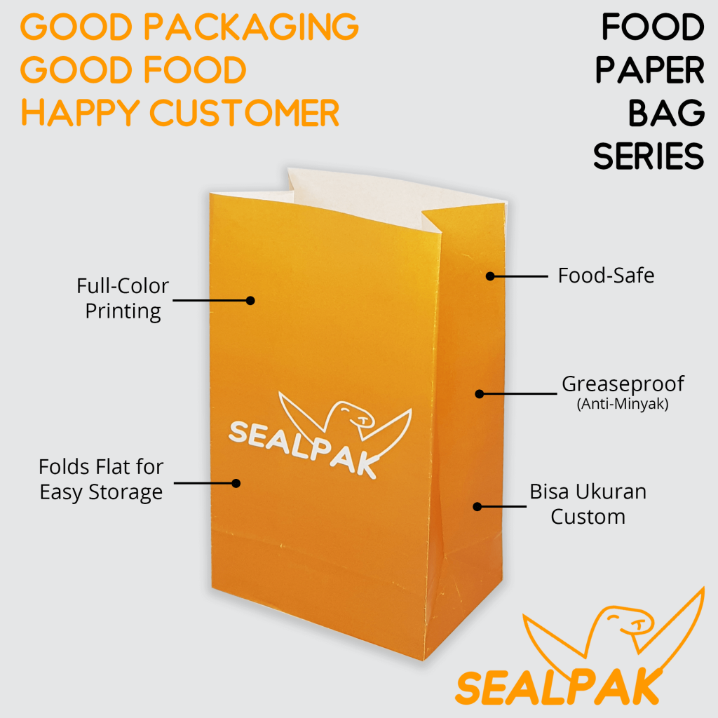 Cetak Food Paper Bag Custom | DIWPRINTING x SEALPAK.ID