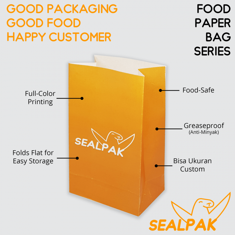Cetak Food Paper Bag Custom | DIWPRINTING x SEALPAK.ID